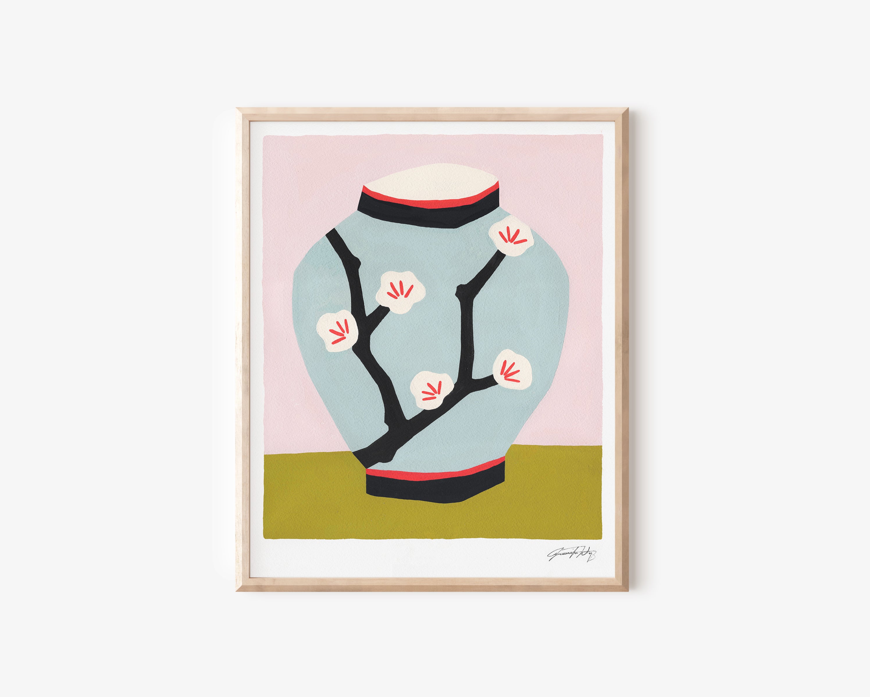 Abstract Japanese Vase Print – Jen Wang Studios